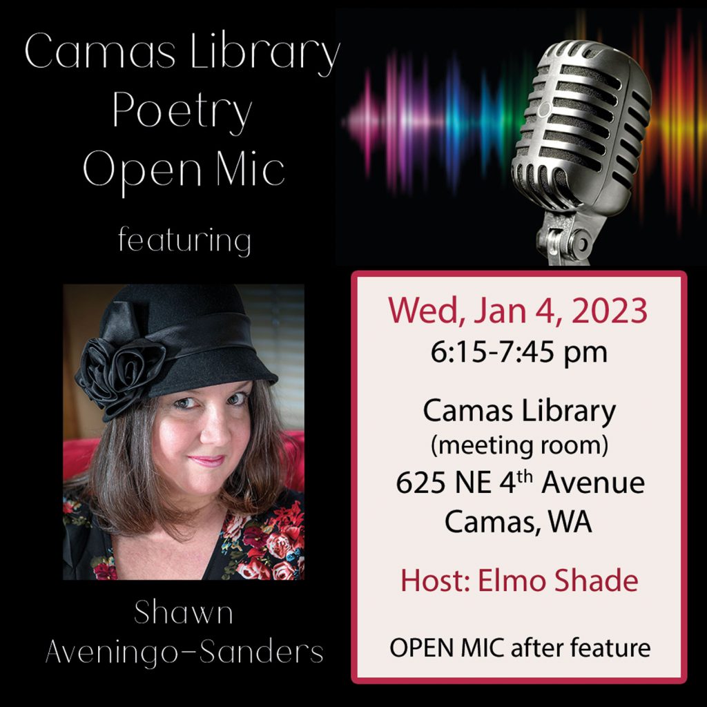 Camas Library features Shawn Aveningo-Sanders - Jan 4 - The Poetry Box